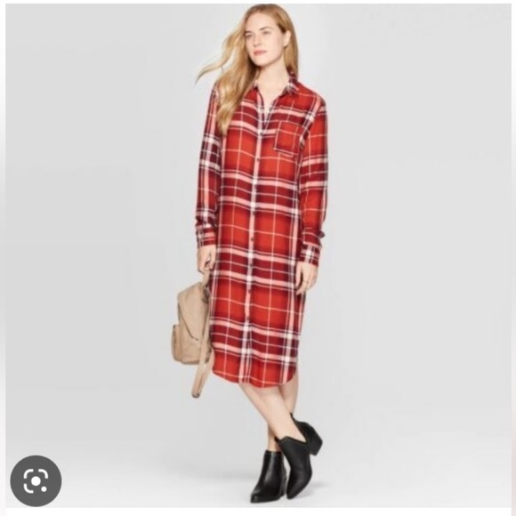 Universal Thread | Dresses | Universal Thread Plaid Buttonup Dress ...